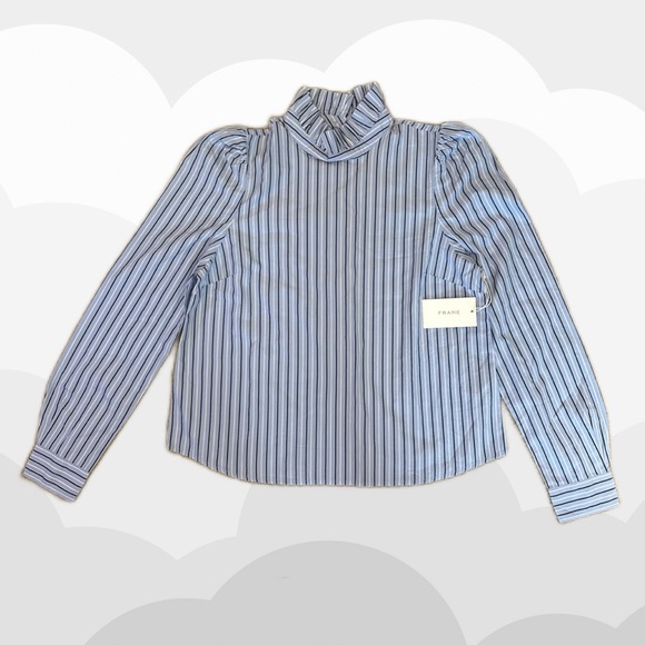 Frame Denim | Tops | Frame Ruffle High Neck Shirt | Poshmark